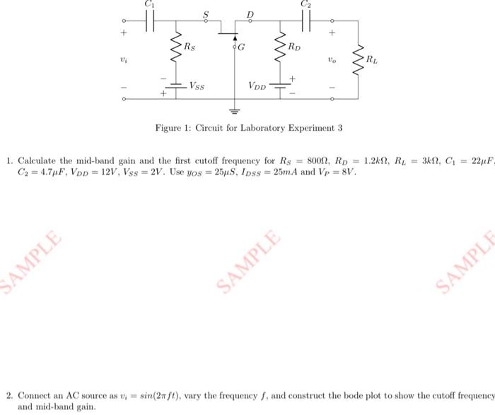 Solved Figure 1: Circuit for Laboratory Experiment 3 1. | Chegg.com
