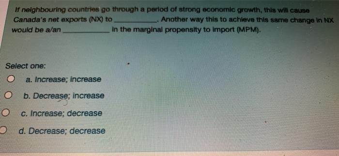 Solved Alan In the marginal propensity to Import (mpm) would | Chegg.com