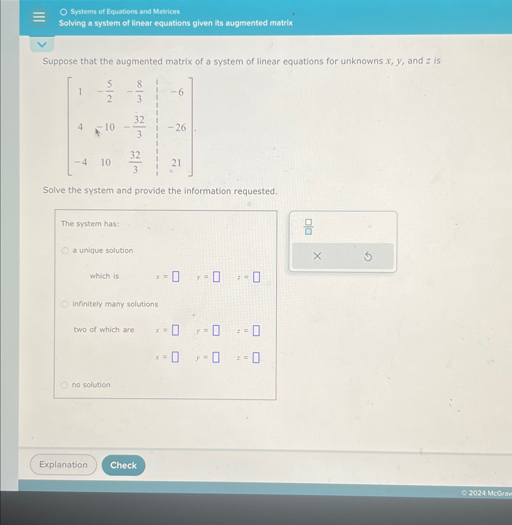 Solved Systems of Equations and MatricesSolving a system of | Chegg.com