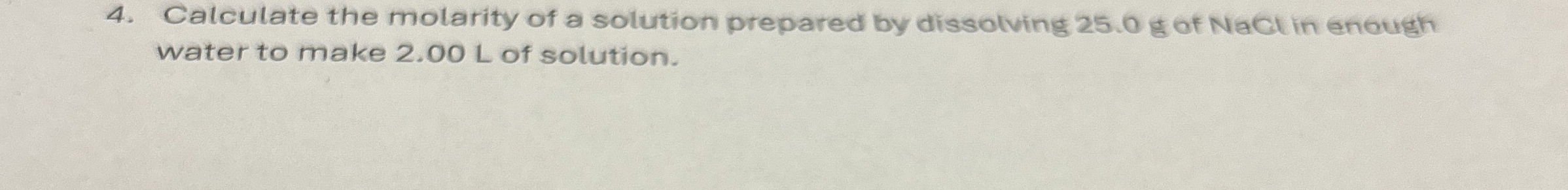 Solved by an EXPERT Calculate the molarity of a solution prepared by | Chegg.com