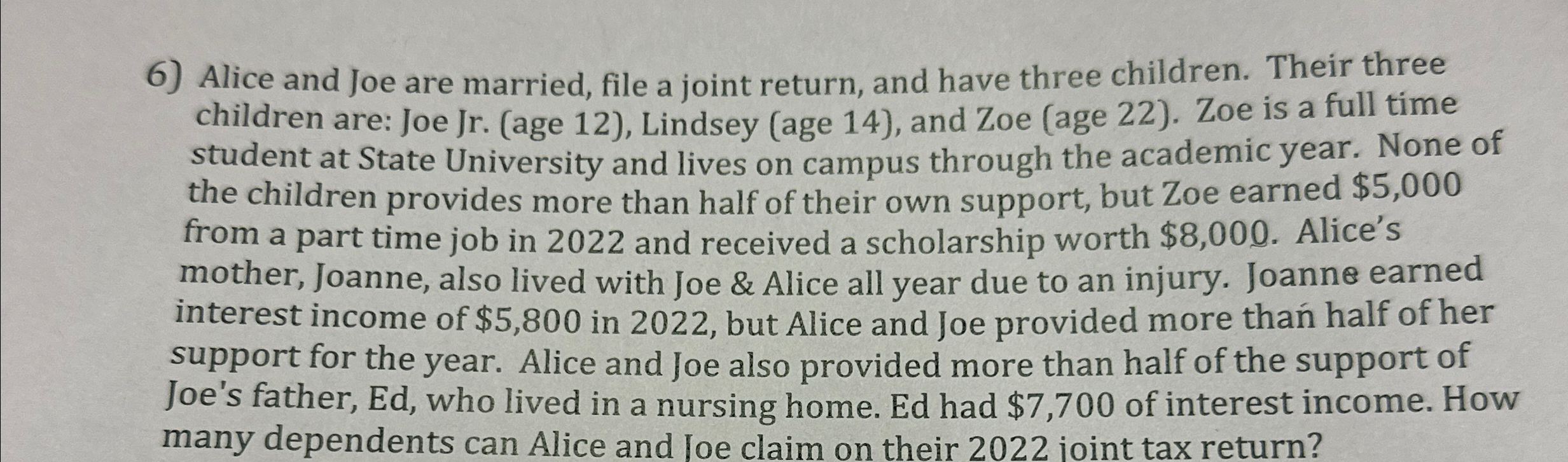 Solved Alice and Joe are married, file a joint return, and | Chegg.com