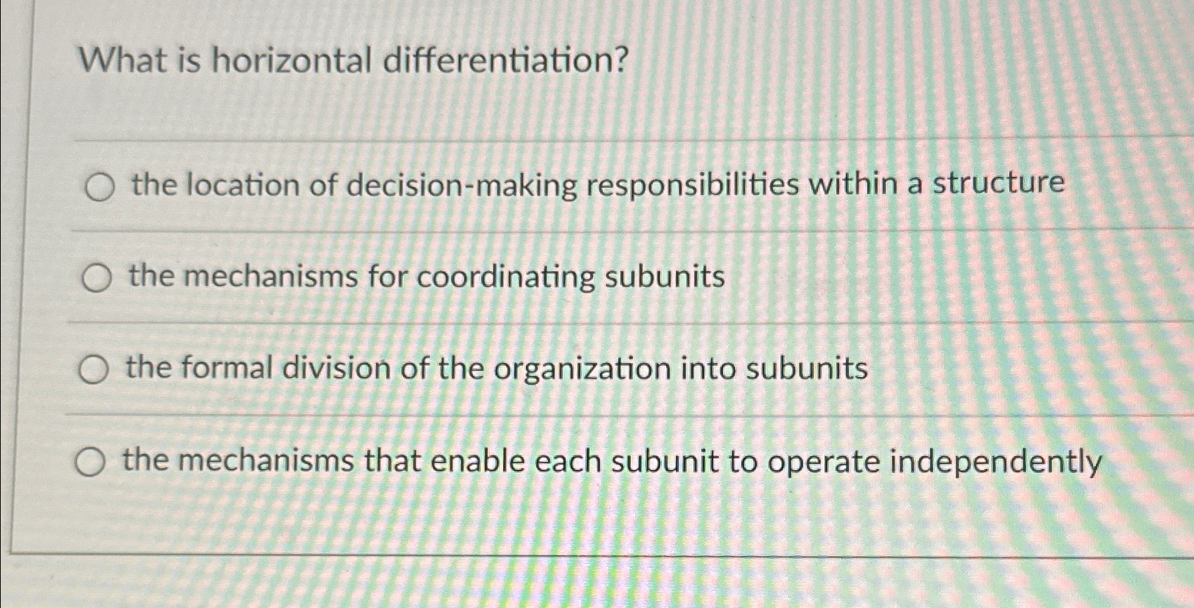 Solved What is horizontal differentiation?the location of | Chegg.com