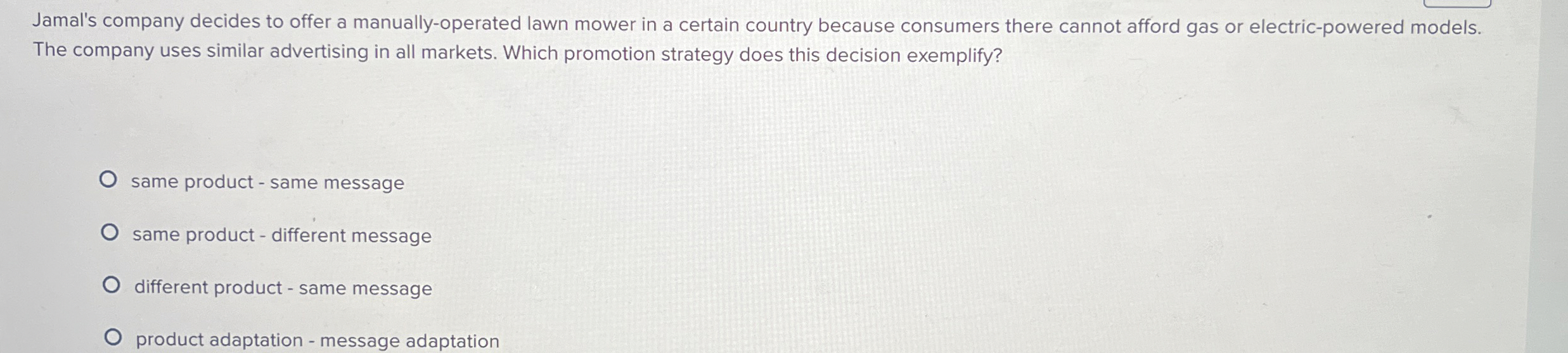 Solved Jamal's company decides to offer a manually-operated | Chegg.com