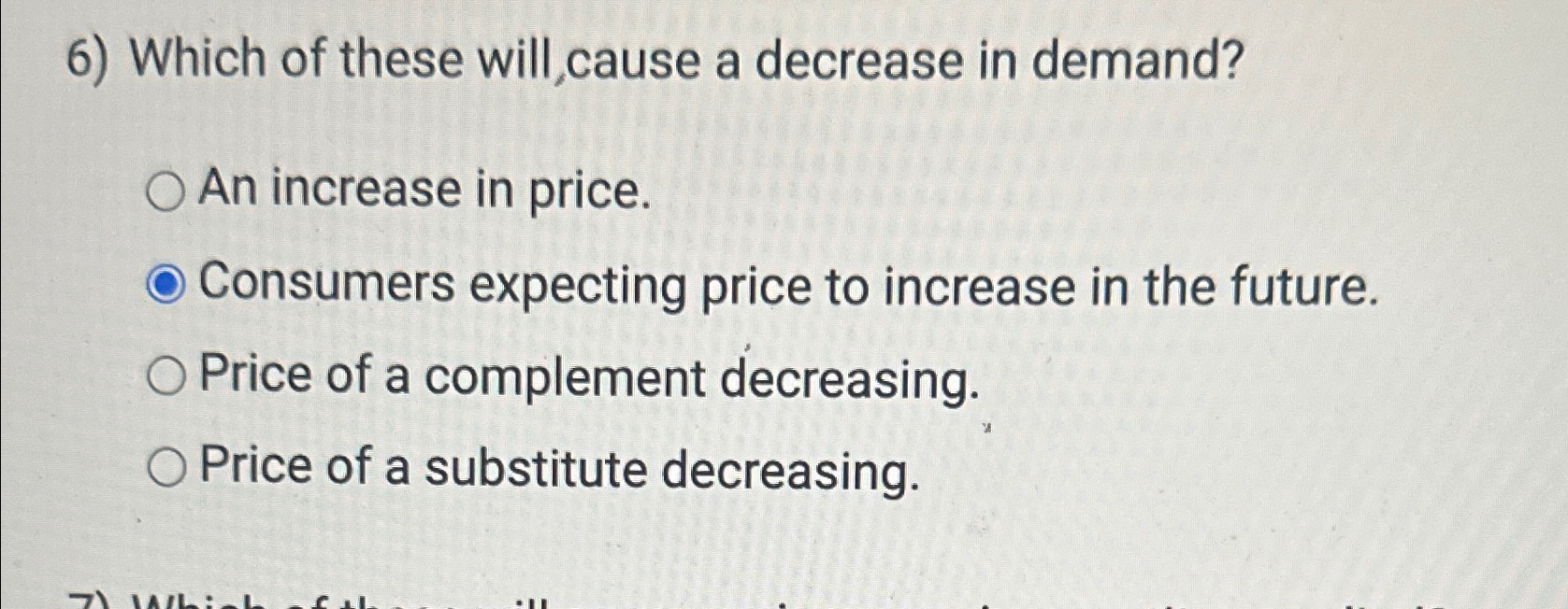 Solved Which of these will,cause a decrease in demand?An | Chegg.com