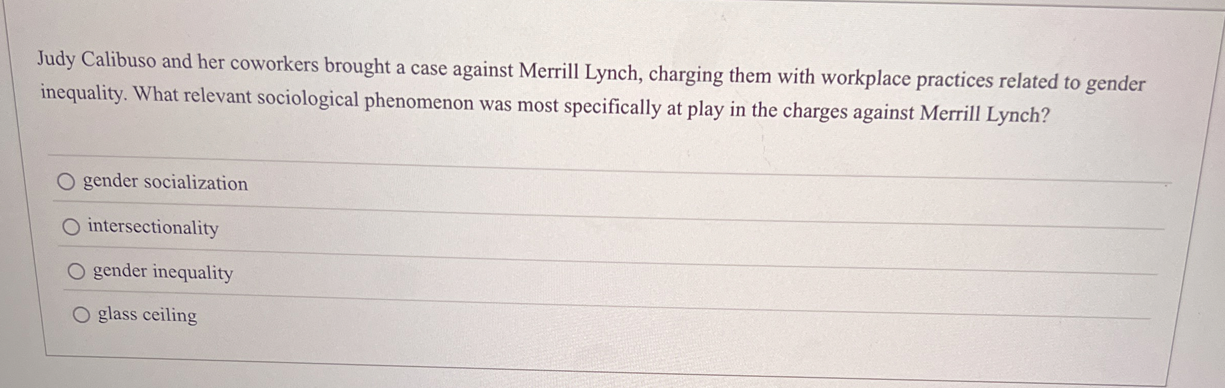 Solved Judy Calibuso and her coworkers brought a case | Chegg.com