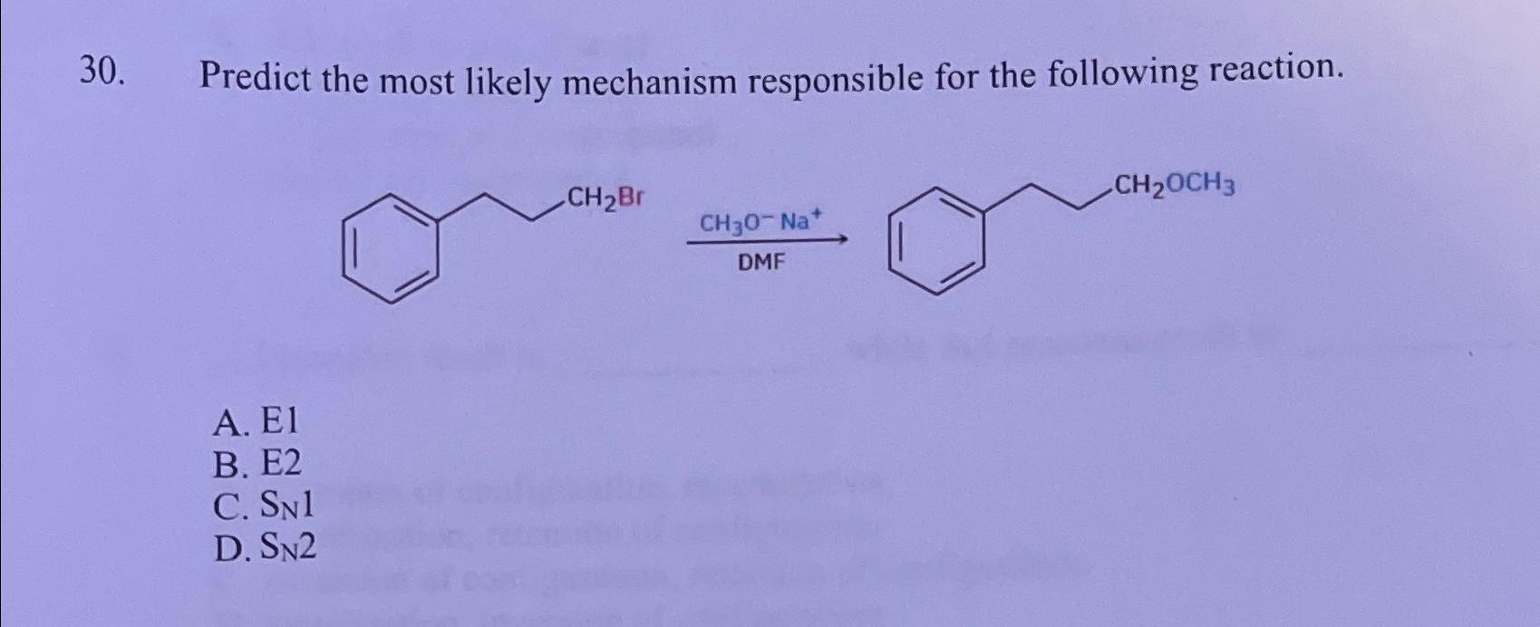 Solved Predict the most likely mechanism responsible for the | Chegg.com