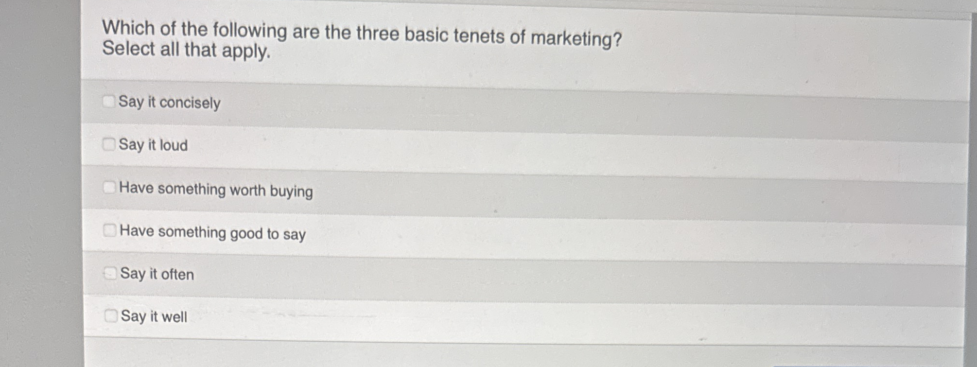 Solved Which of the following are the three basic tenets of | Chegg.com
