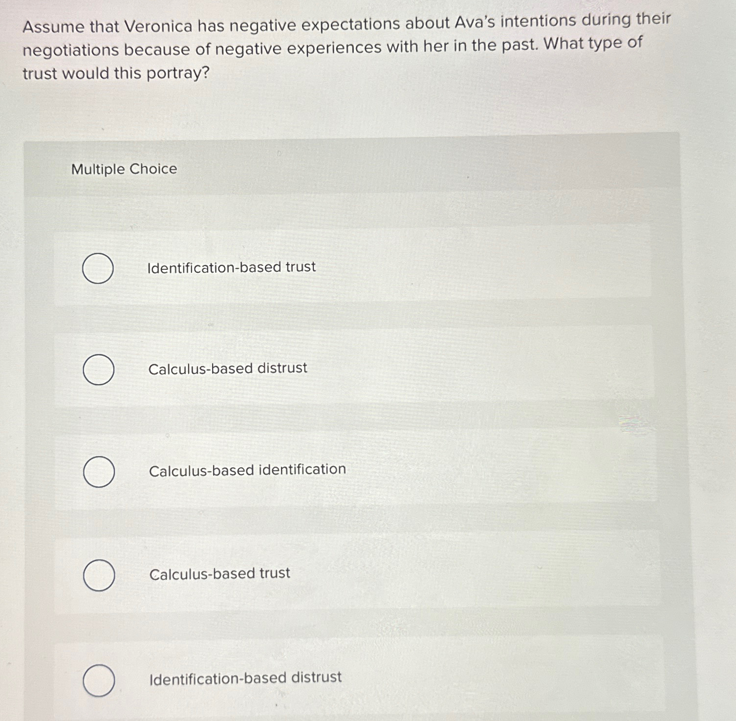 Solved Assume that Veronica has negative expectations about | Chegg.com
