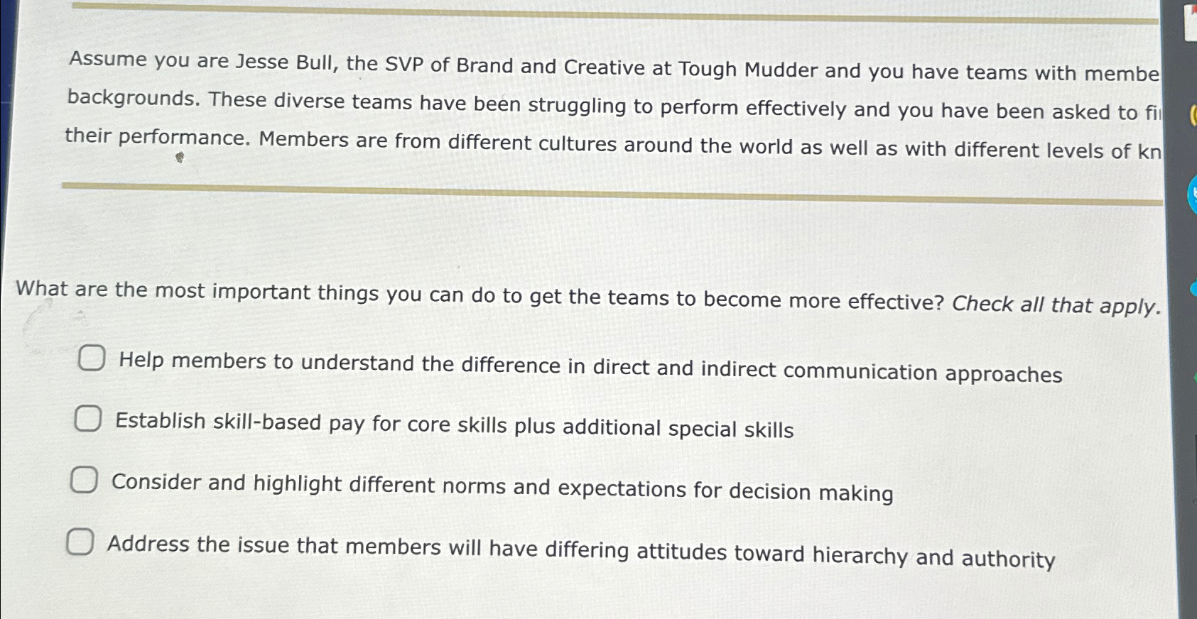 Solved Assume you are Jesse Bull, the SVP of Brand and | Chegg.com