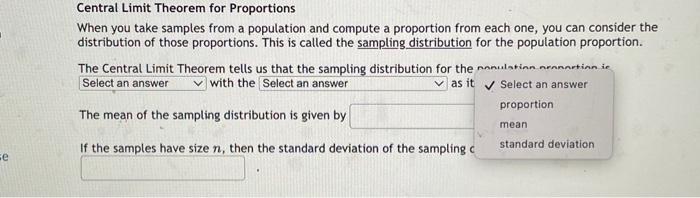 Solved Central Limit Theorem For Proportions When You Take