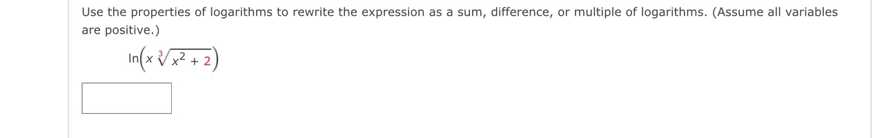 Solved Use the properties of logarithms to rewrite the | Chegg.com