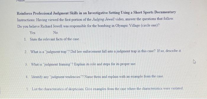 Solved Reinforce Professional Judgment Skills in an | Chegg.com