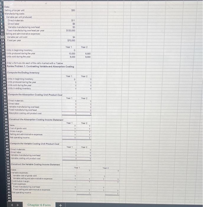 Solved Required information The Chapter 6 Form worksheet is | Chegg.com