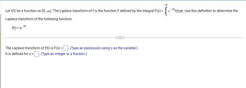Solved Let f(t) ﻿be a function on [0,∞). ﻿The Laplace | Chegg.com