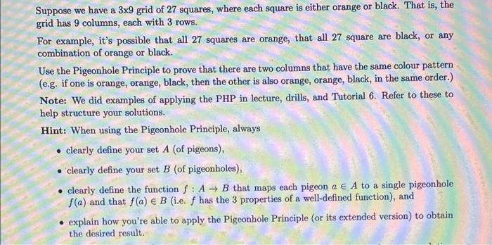 Solved Suppose we have a 3×9 grid of 27 squares, where each | Chegg.com