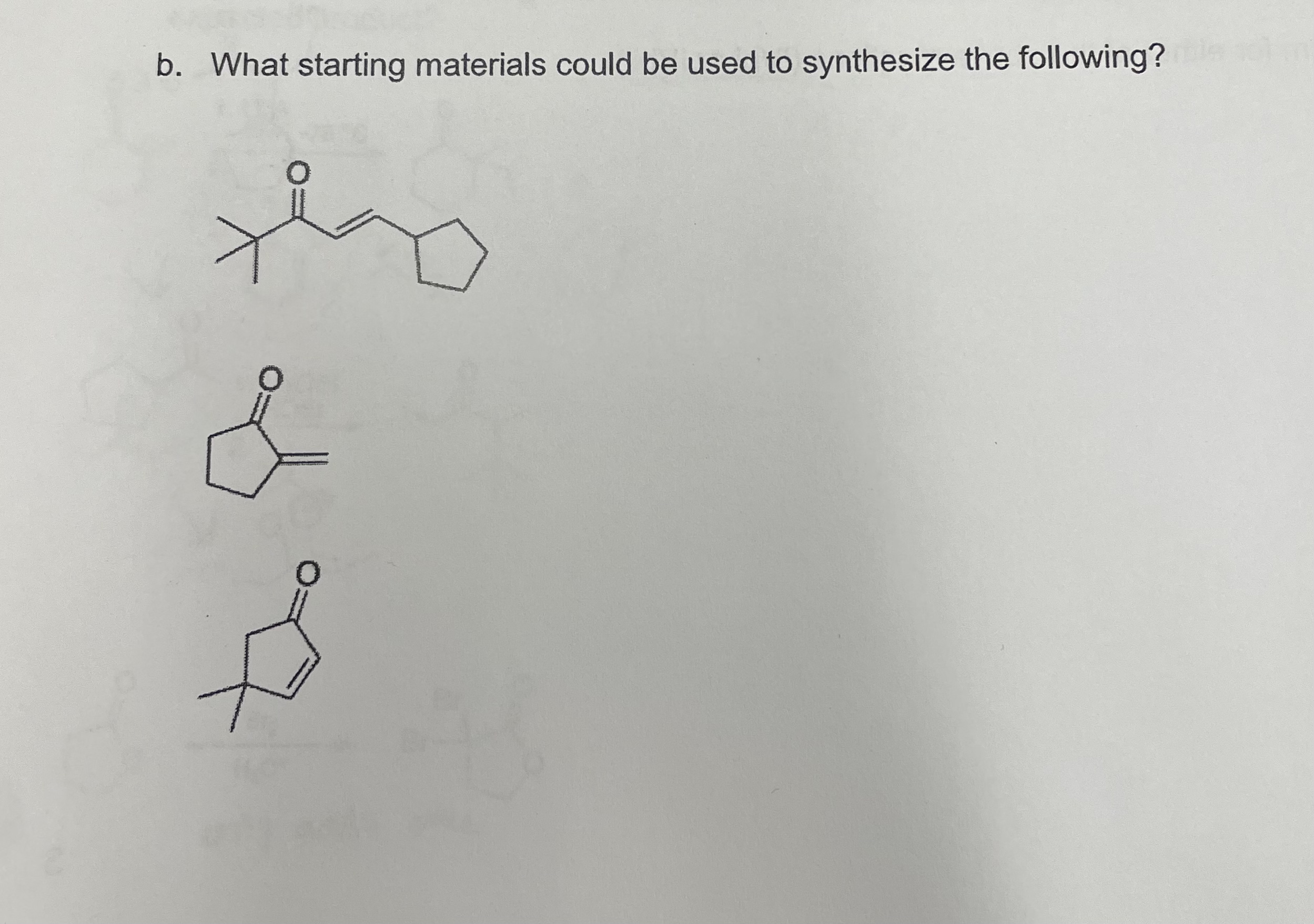 Solved What starting materials could be used to synthesize | Chegg.com