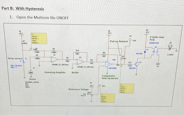 Solved Part B: With Hysteresis 1. Open the Multisim file | Chegg.com