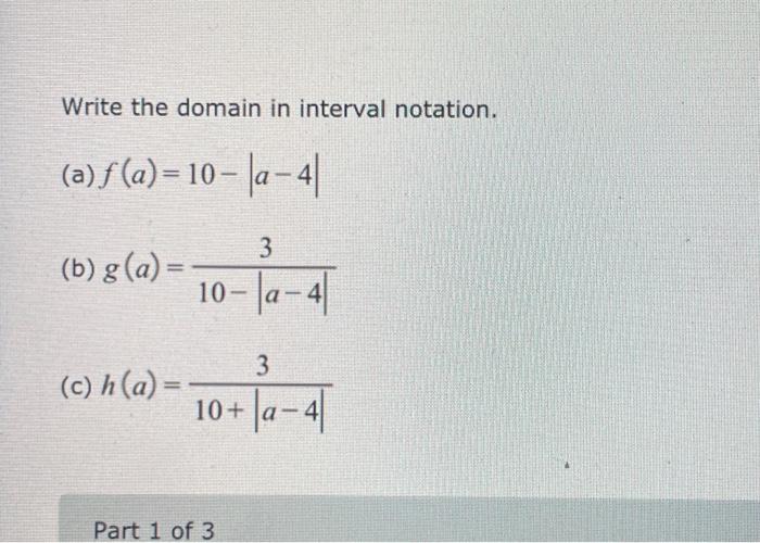 Solved Write The Domain In Interval Notation. (a) 