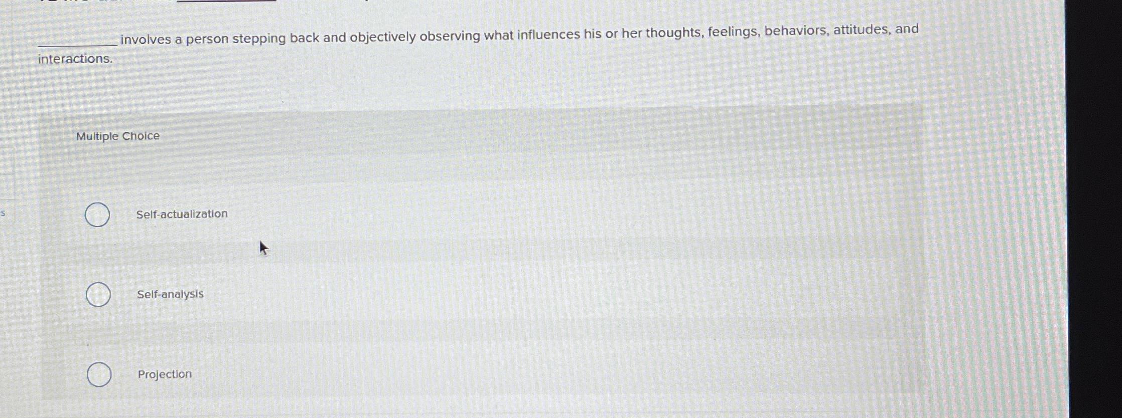Solved involves a person stepping back and objectively | Chegg.com