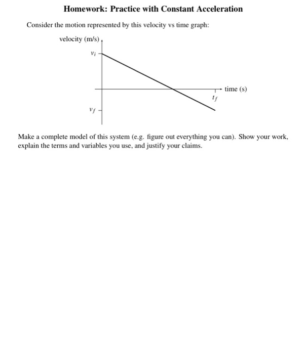 Solved Homework: Practice with Constant Acceleration | Chegg.com