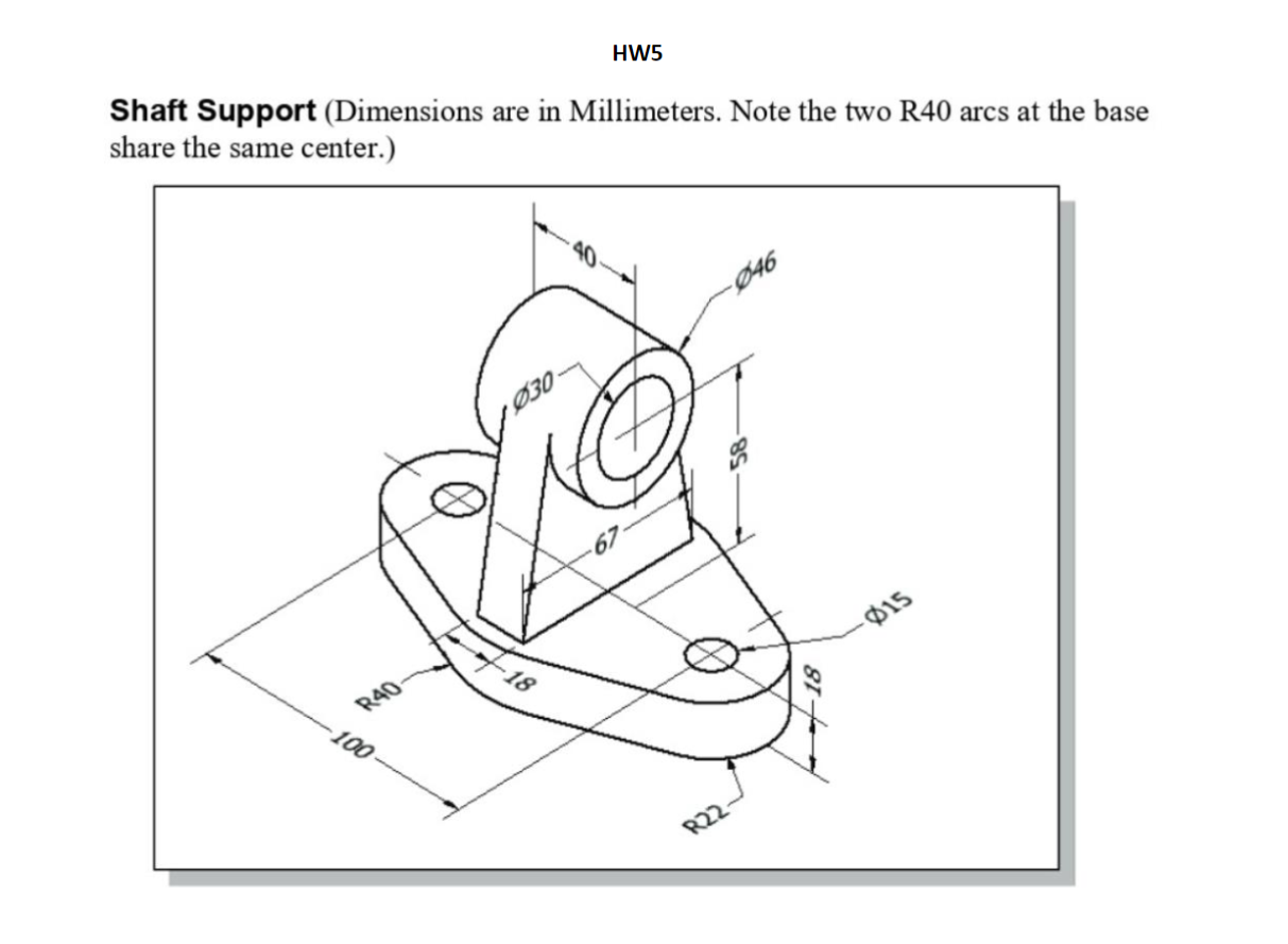 Solved Shaft Support (Dimensions are in Millimeters. Note | Chegg.com