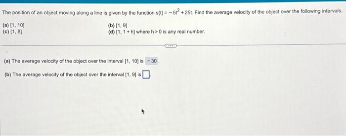 Solved The position of an object moving along a line is | Chegg.com
