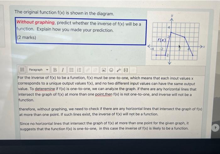 Solved The original function f(x) is shown in the diagram. | Chegg.com