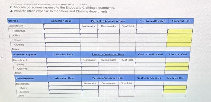 Solved Exercise 24-6 (Algo) Departmental expense allocations | Chegg.com