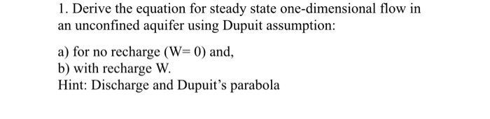 Solved 1. Derive the equation for steady state | Chegg.com