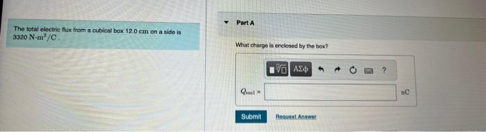 Solved Part A The total eloctrie fftx from a cubical box | Chegg.com