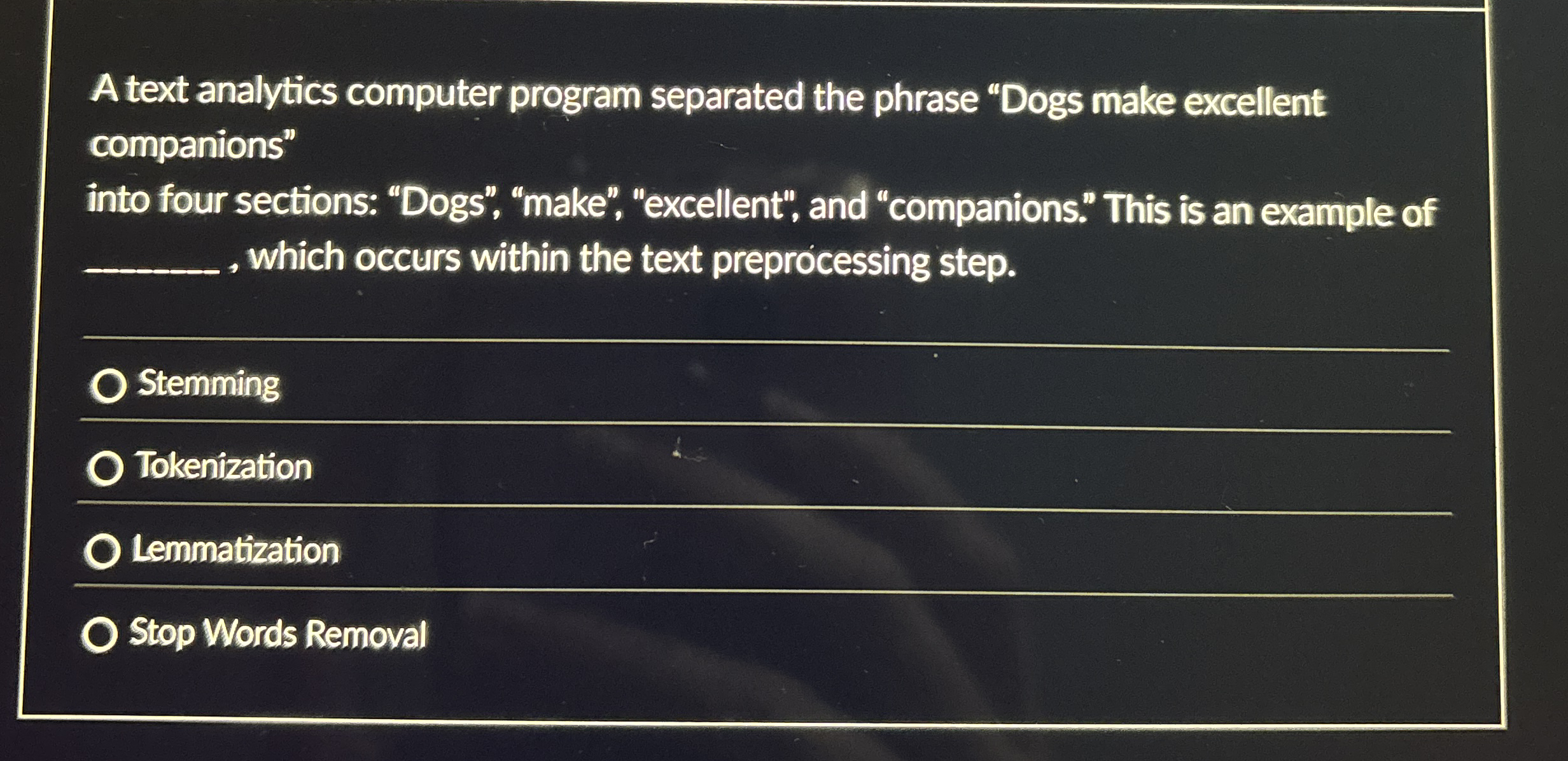 Solved A text analytics computer program separated the | Chegg.com