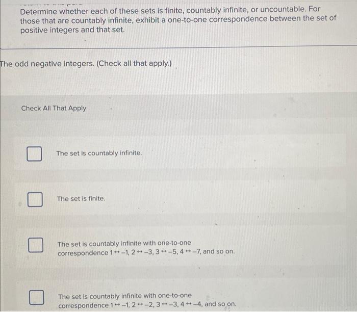 Solved Determine whether each of these sets is finite, | Chegg.com