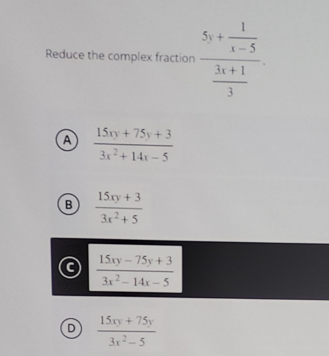 Solved Reduce the complex fraction | Chegg.com