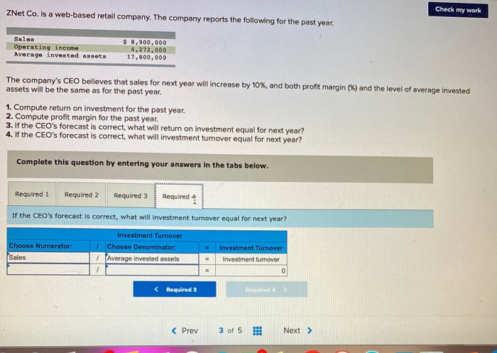 Solved ZNet Co. is a web-based retail company. The company | Chegg.com