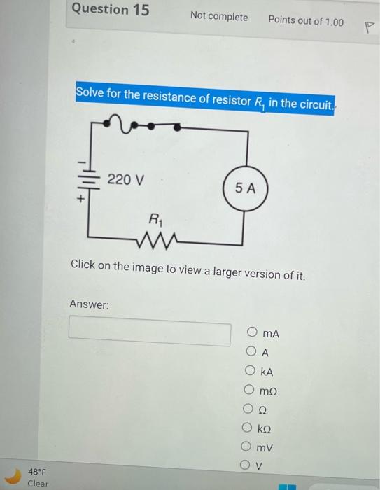 Solved Solve for the resistance of resistor R1 in the | Chegg.com