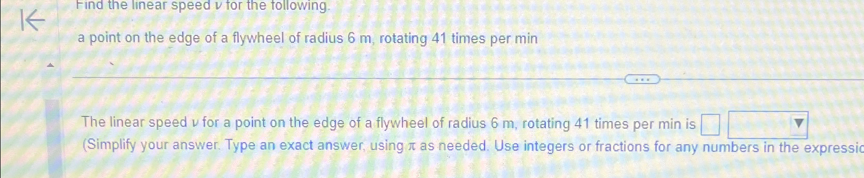 Solved Find the linear speed v ﻿for the following.a point on | Chegg.com