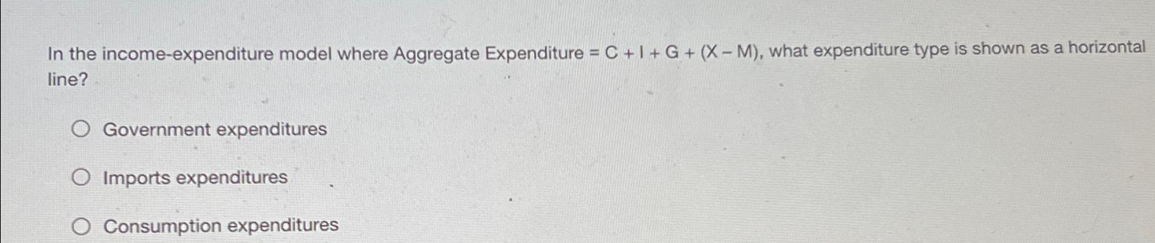 Solved In the income-expenditure model where Aggregate | Chegg.com