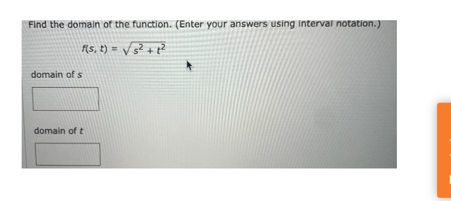 Solved Find the domain of the function. (Enter your answers | Chegg.com