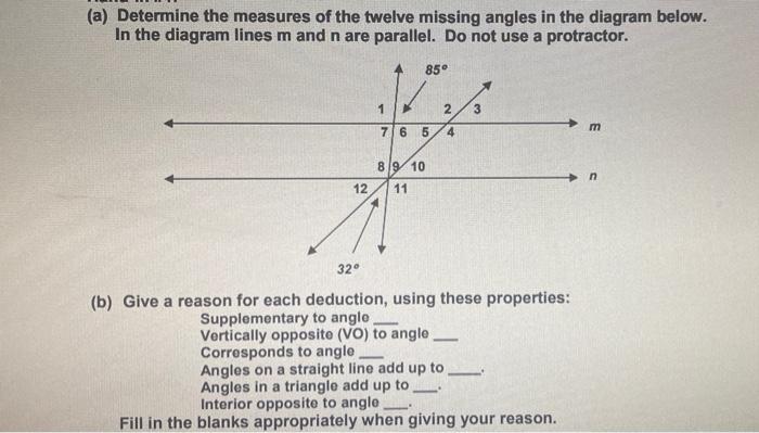 Solved (a) Determine the measures of the twelve missing | Chegg.com