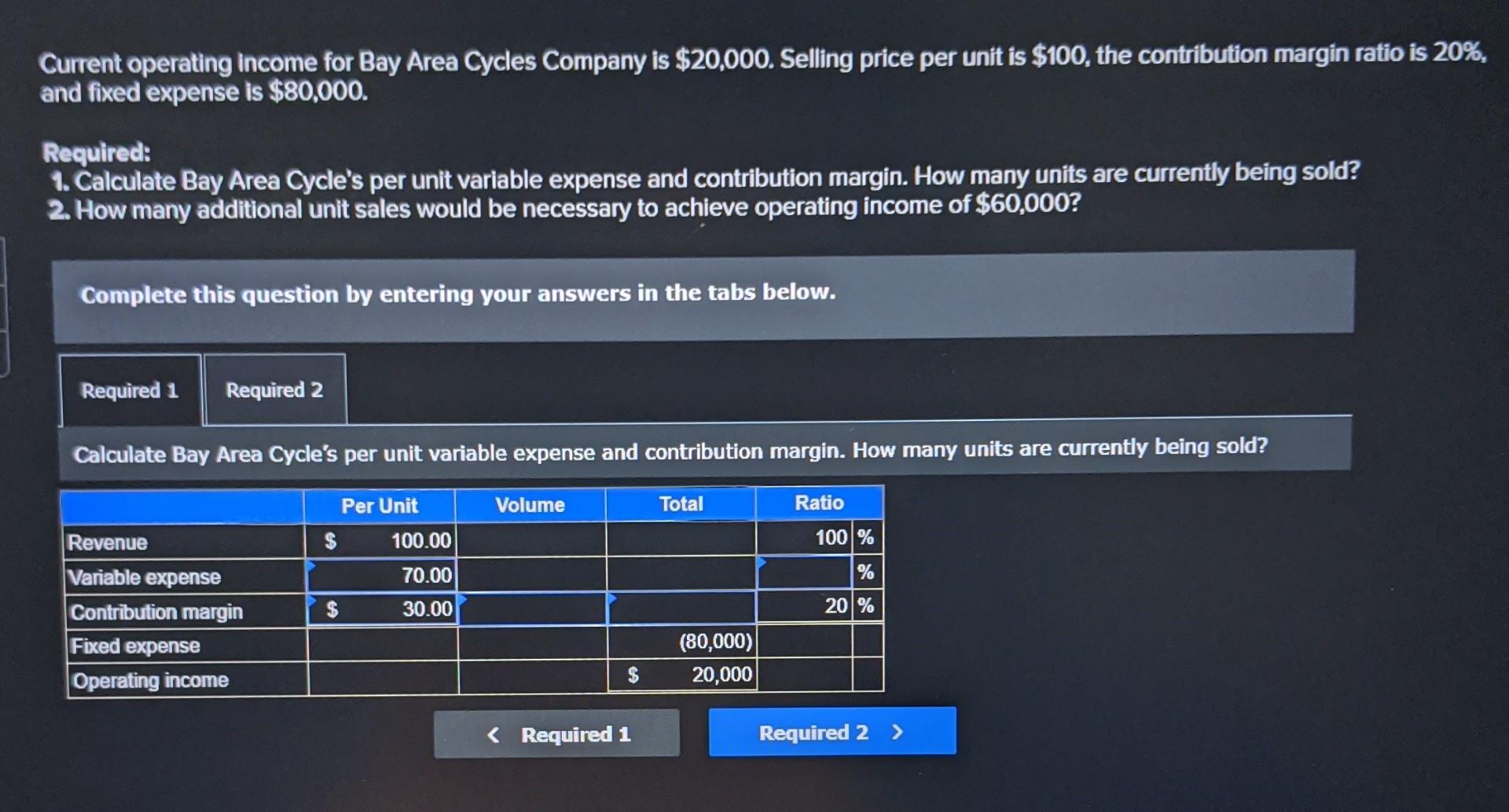 Solved and fixed expense is $80,000. Reguired: 1. Calculate | Chegg.com