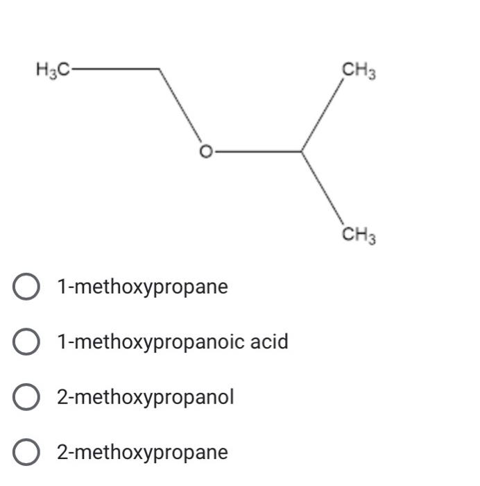 Solved 1-methoxypropane 1-methoxypropanoic acid | Chegg.com