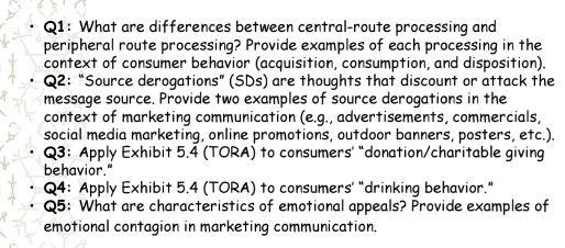 Solved Q1: What are differences between central-route | Chegg.com