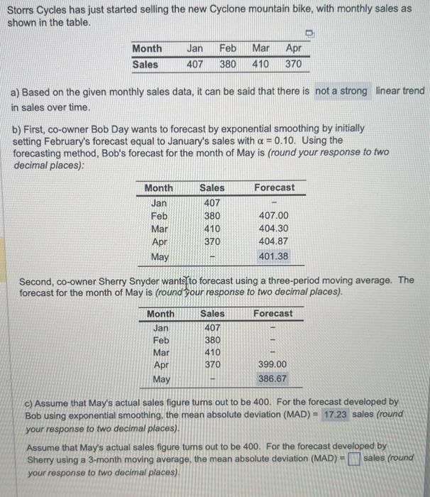 Solved Storrs Cycles has just started selling the new | Chegg.com