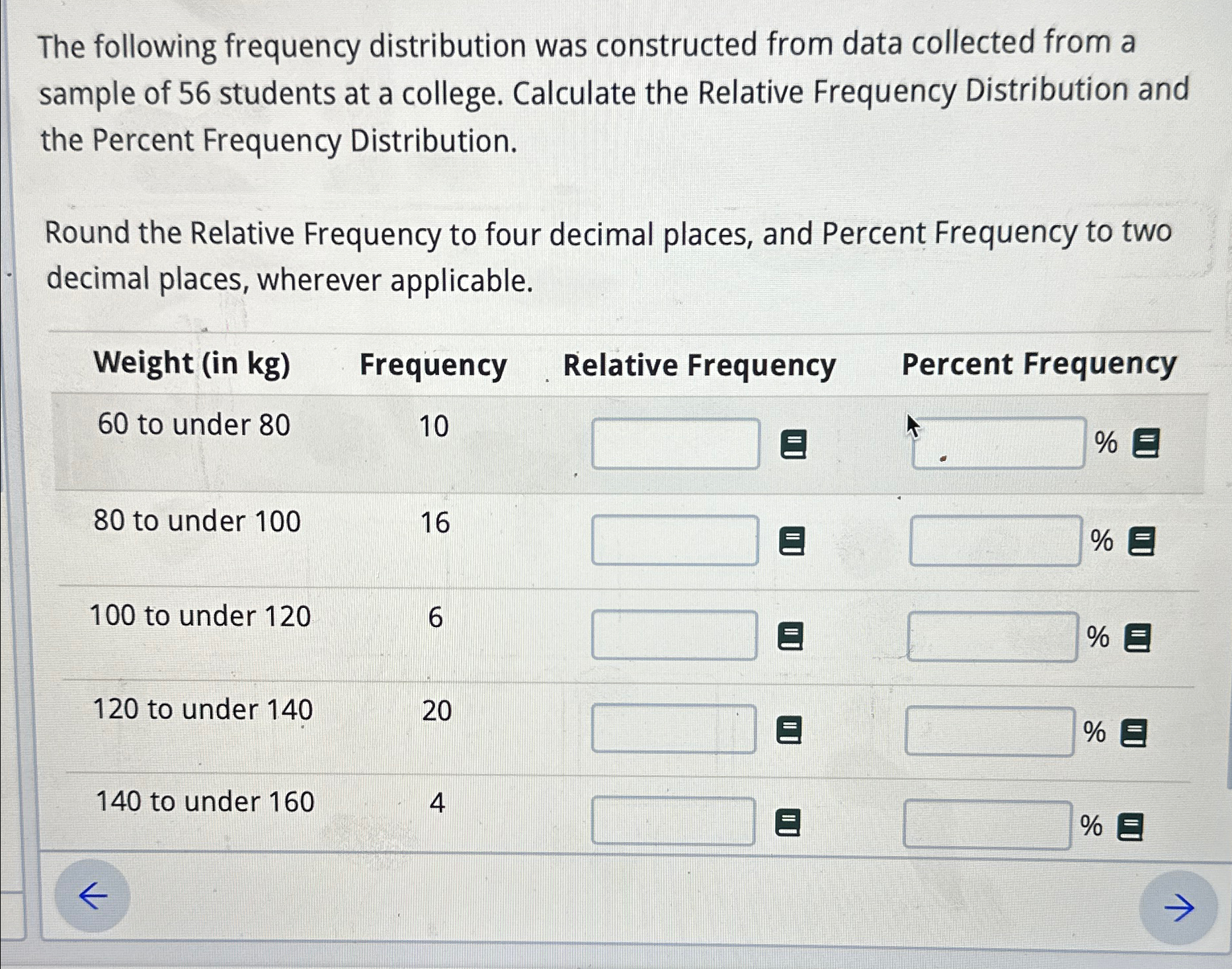 Solved The following frequency distribution was constructed | Chegg.com