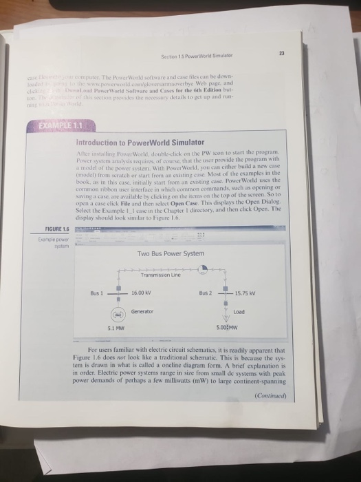 23 Section 15 PowerWorld Simulator case the computer. | Chegg.com