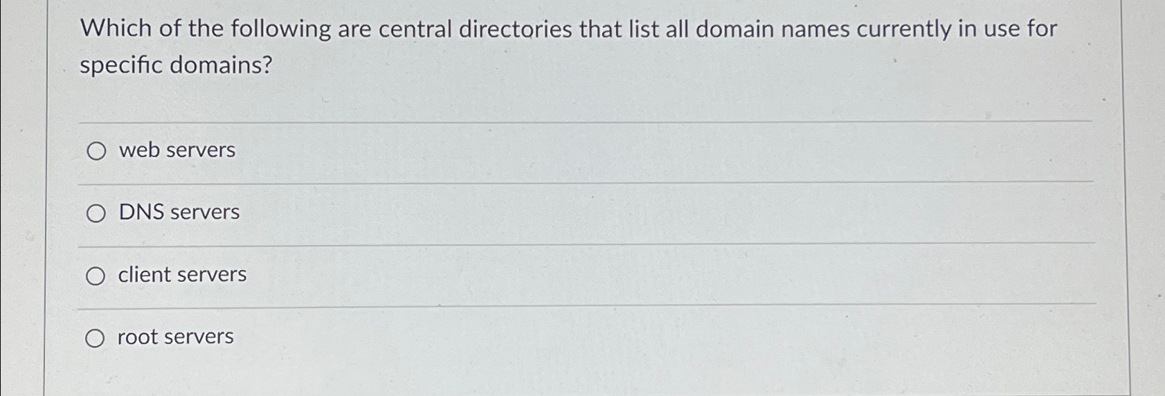 Solved Which of the following are central directories that | Chegg.com