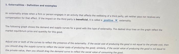 Solved 1. Externalities - Definition and examples An | Chegg.com