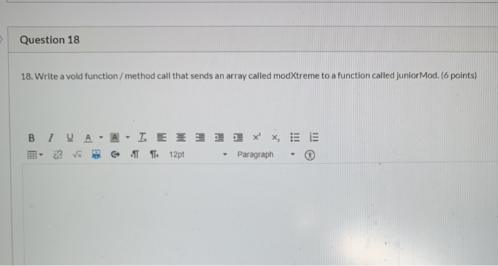 Solved Question 18 18. Write a void function/method call | Chegg.com