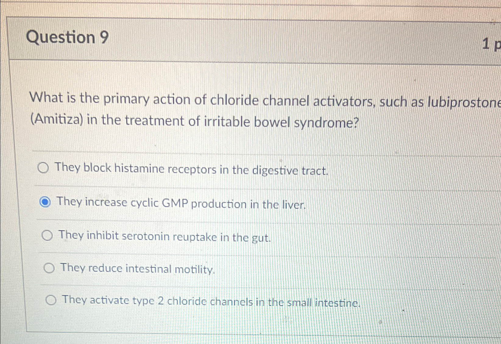 Solved Question 9What is the primary action of chloride | Chegg.com