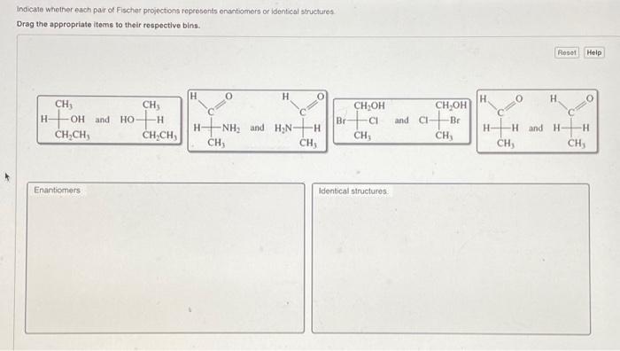 Solved Indicate whether each pair of Fischer projections | Chegg.com